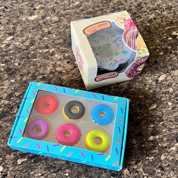 Office Depot | Office | Cute Little Donut Erasers And Donut Candle Nwt ...